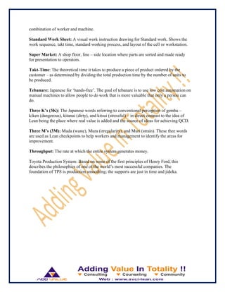 Lean Terminology | PDF