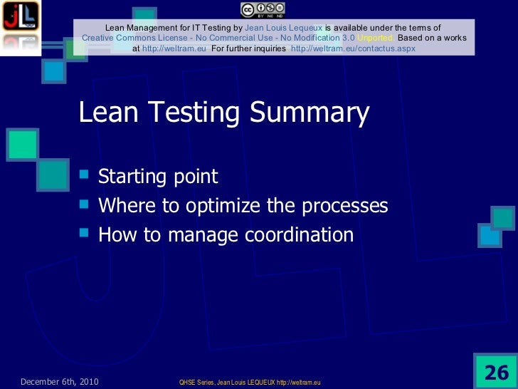 Lean testing