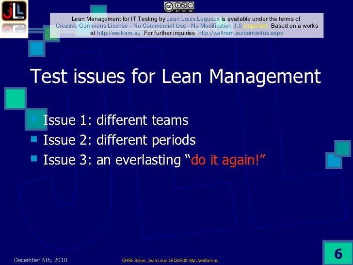Lean testing