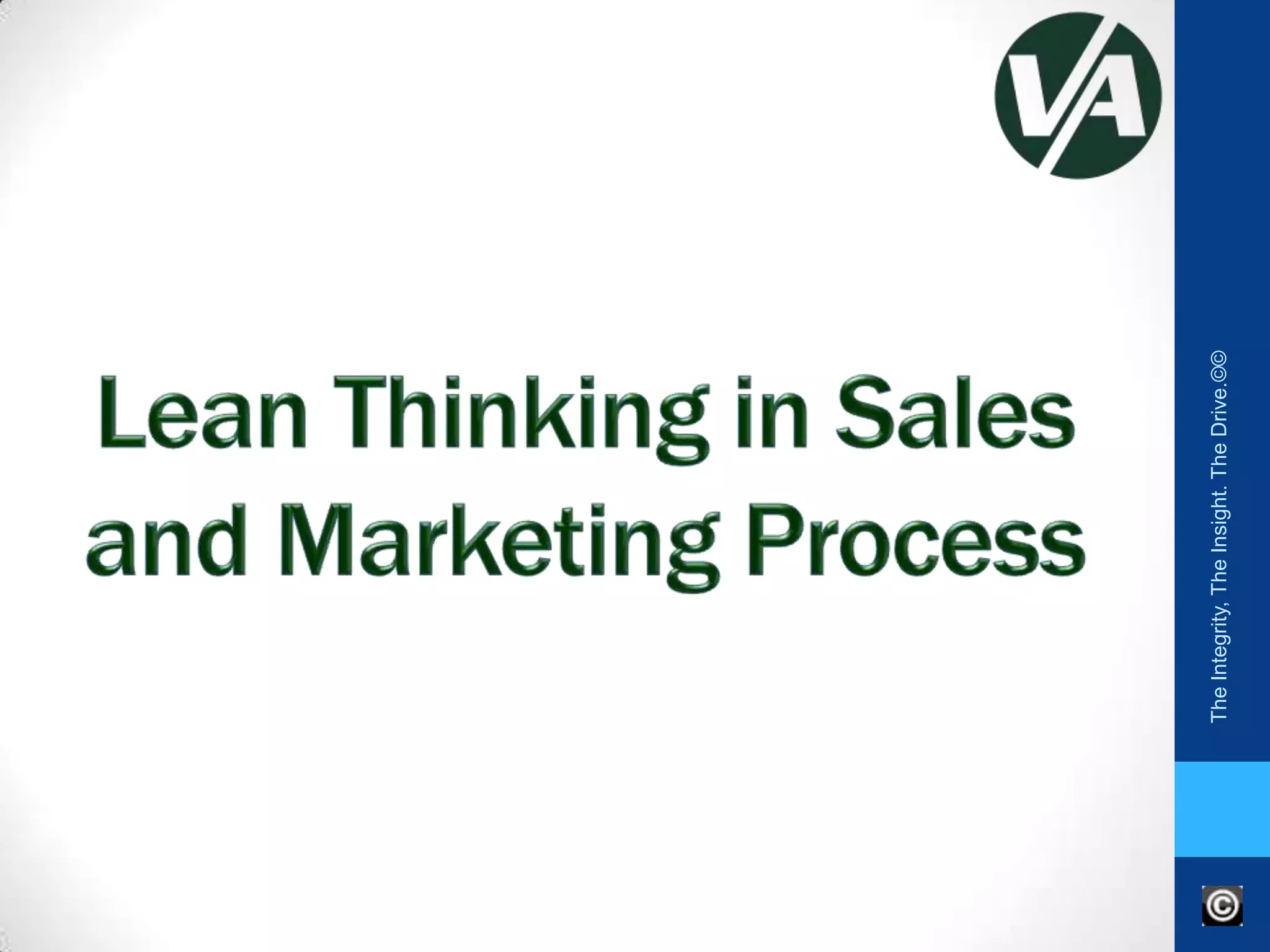 Lean Thinking in Sales & Marketing Process | PPTX