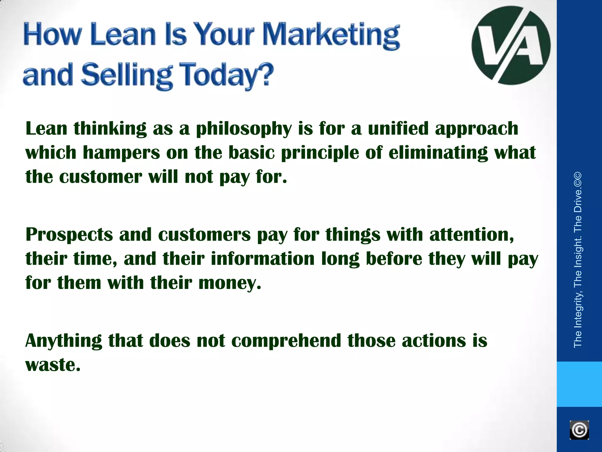 Lean Thinking in Sales & Marketing Process | PPTX