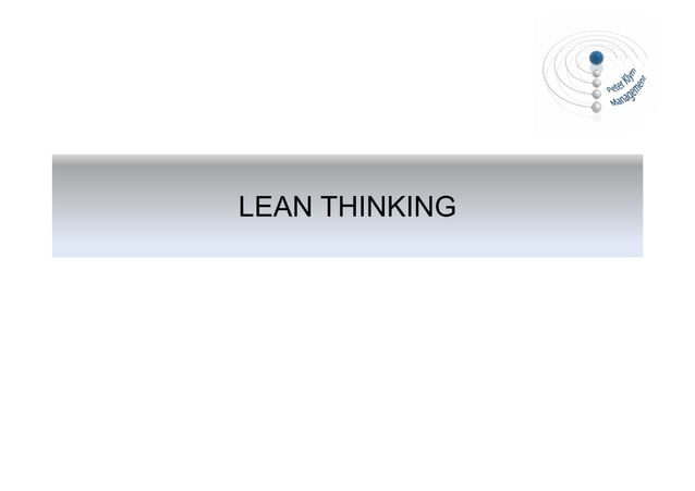 Lean Thinking - An Introduction to Lean | PDF | Manufacturing Industry ...