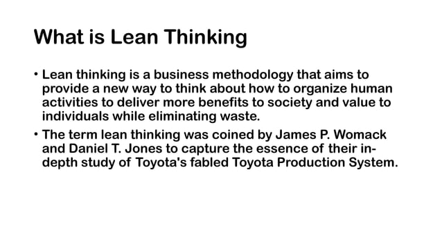 Lean Thinking: Making Efficiency an Everyday Thing | PPTX