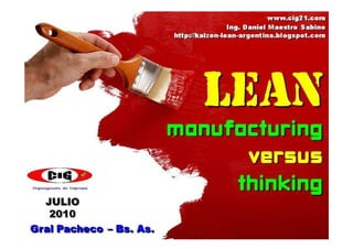 Lean thinking vs manufacturing | PPT