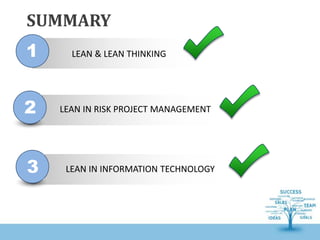 Implementation of Lean Thinking in Project Risk Management | PPT