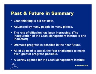 Lean Thinking Past and Future | PDF