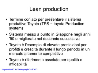 Lean thinking /riduzione degli sprechi in azienda e Innovazione | PDF ...