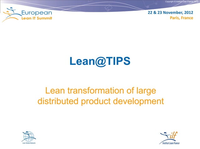 Lean@Tieto TIPS - European Lean IT Summit 2012 | PPT