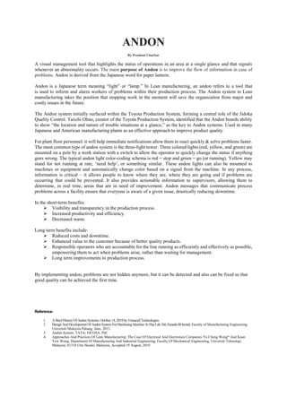 Lean tool - andon | PDF