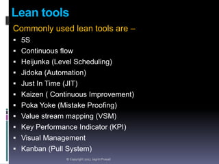 Lean Manufacturing Tools | PPTX