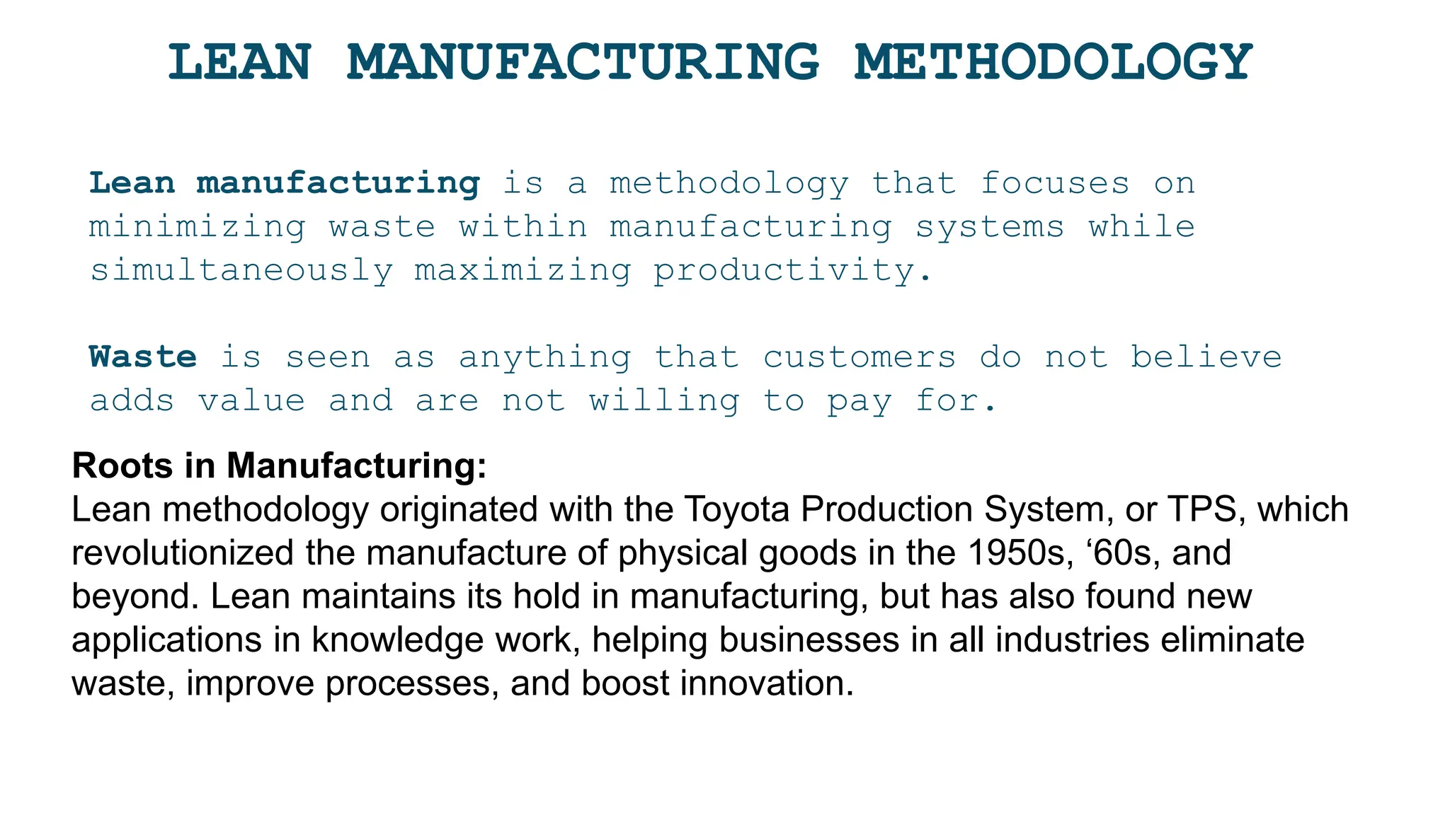 Lean Manufacturing essential tools for all manufacturing industry | PPTX