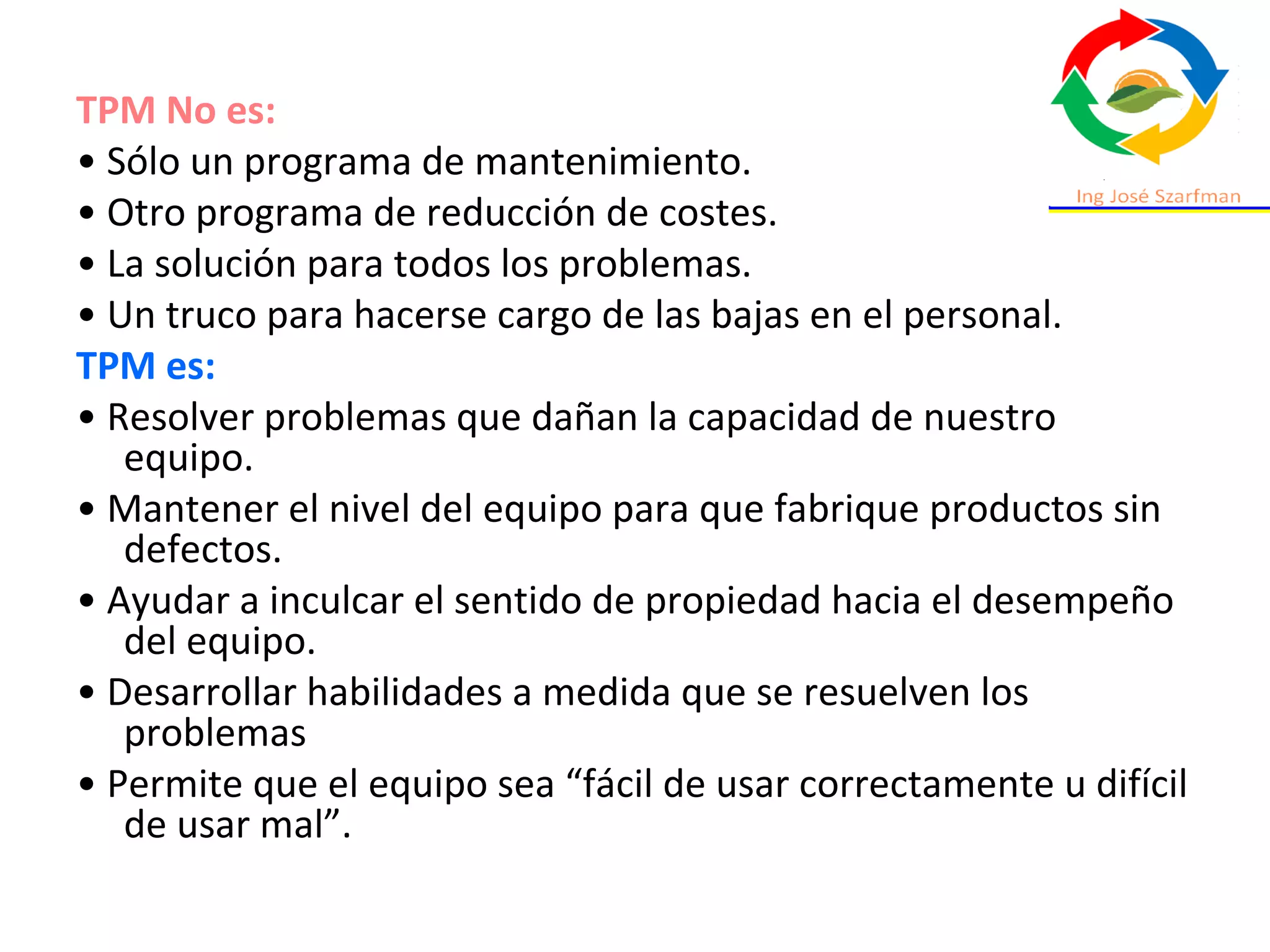 Lean tpm mantenimiento productivo total | PPT