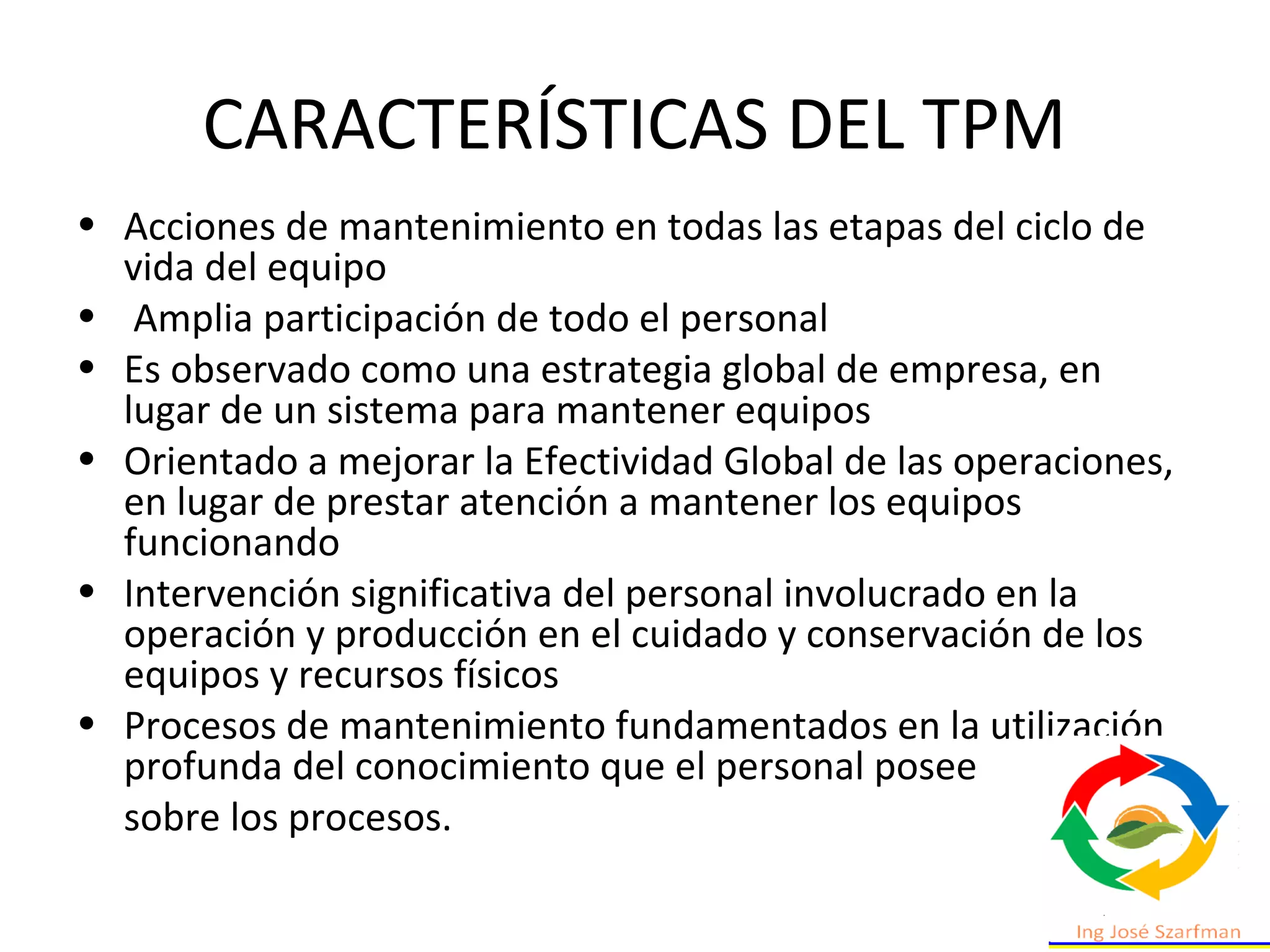 Lean tpm mantenimiento productivo total