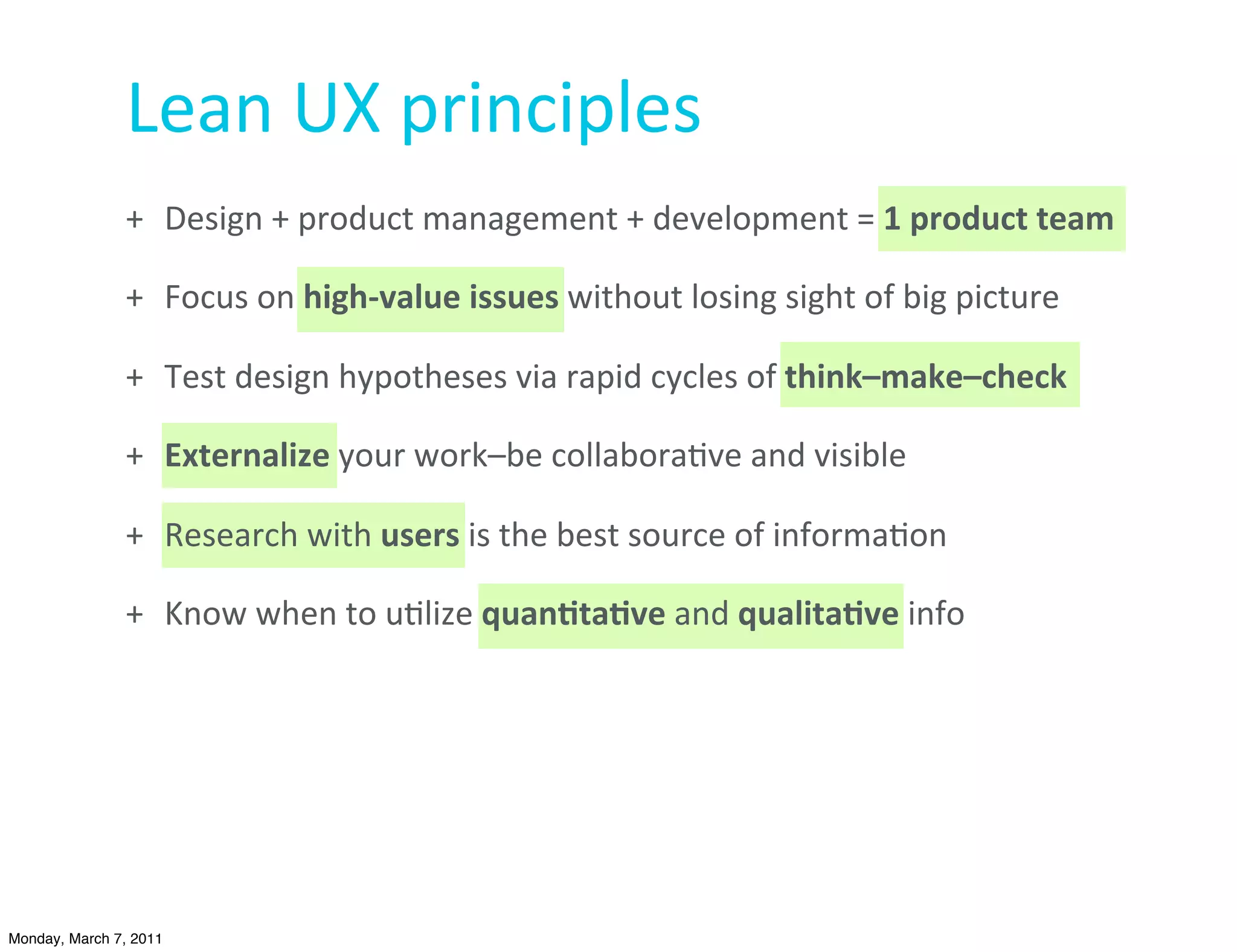 Lean UX framework | PPT