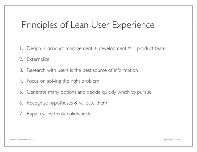 Principles of Lean User Experience | PPT