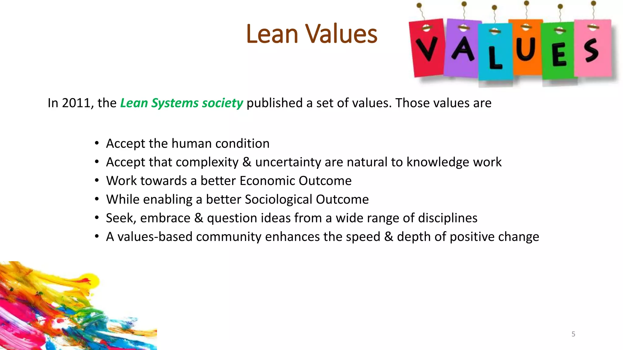 Lean Software Development: Values and Principles | PPTX