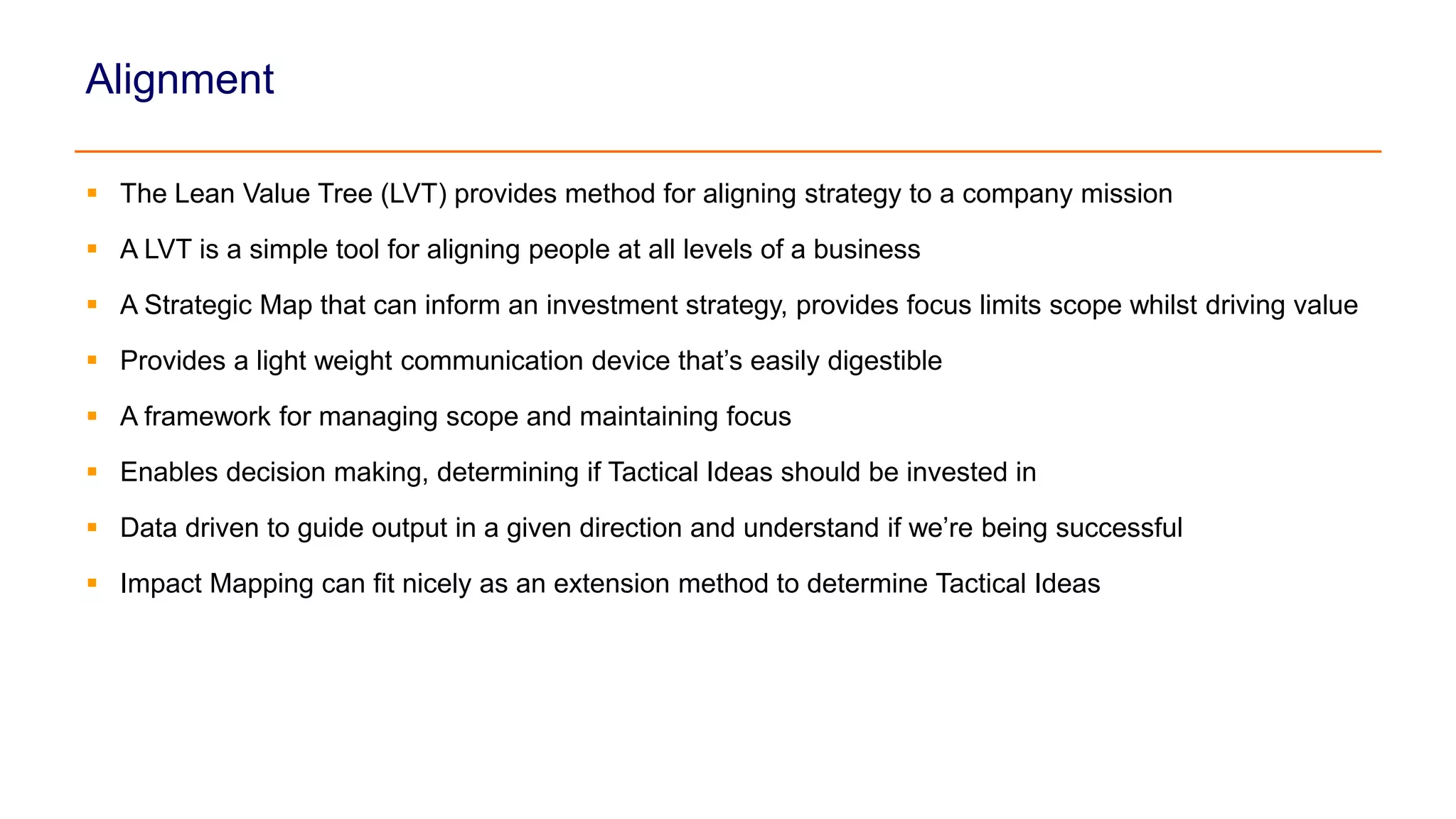 Lean Value Tree Overview | PDF