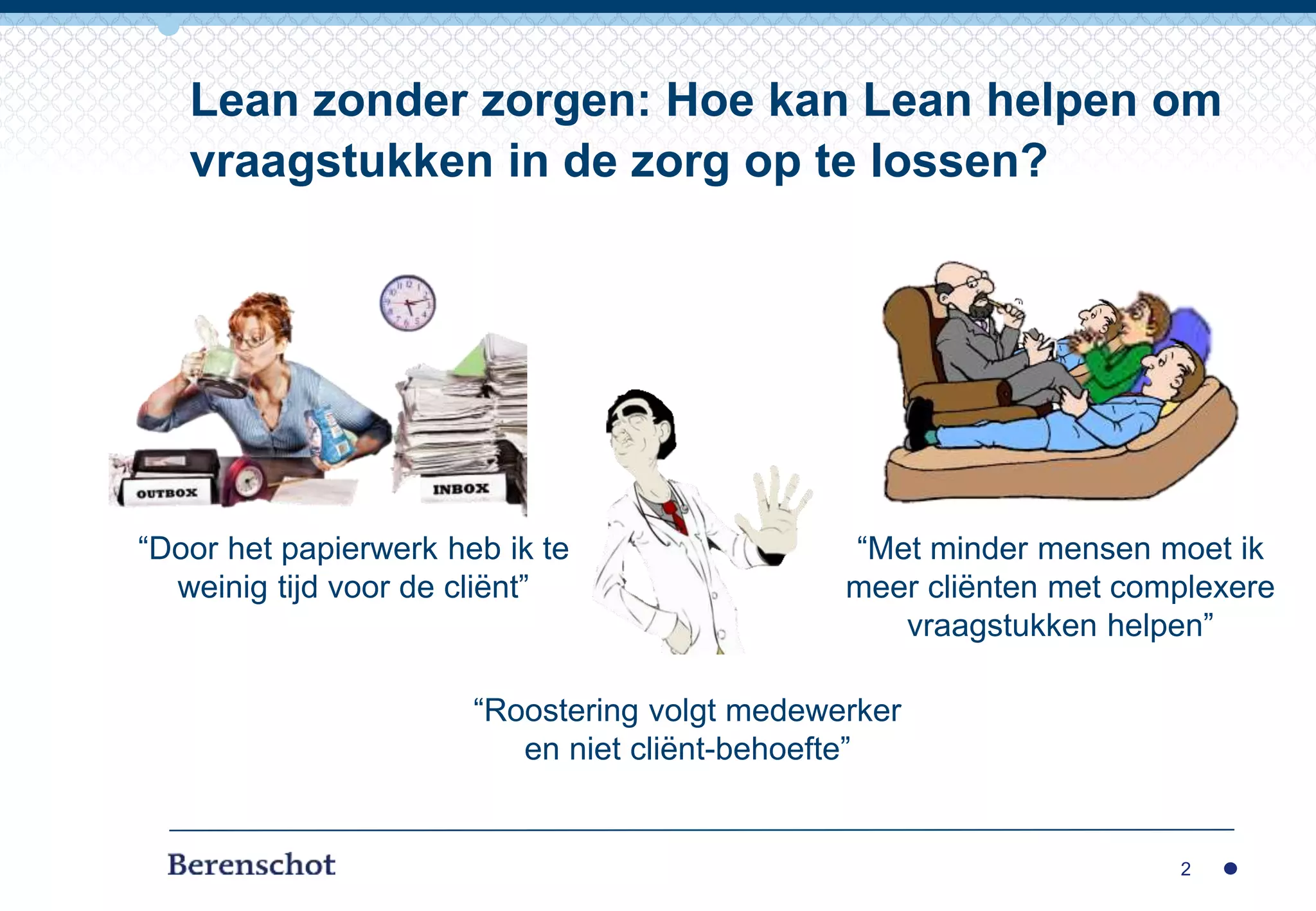 Lean zonder zorgen: Hoe kan Lean helpen om vraagstukken in de zorg op te lossen? | PPTX