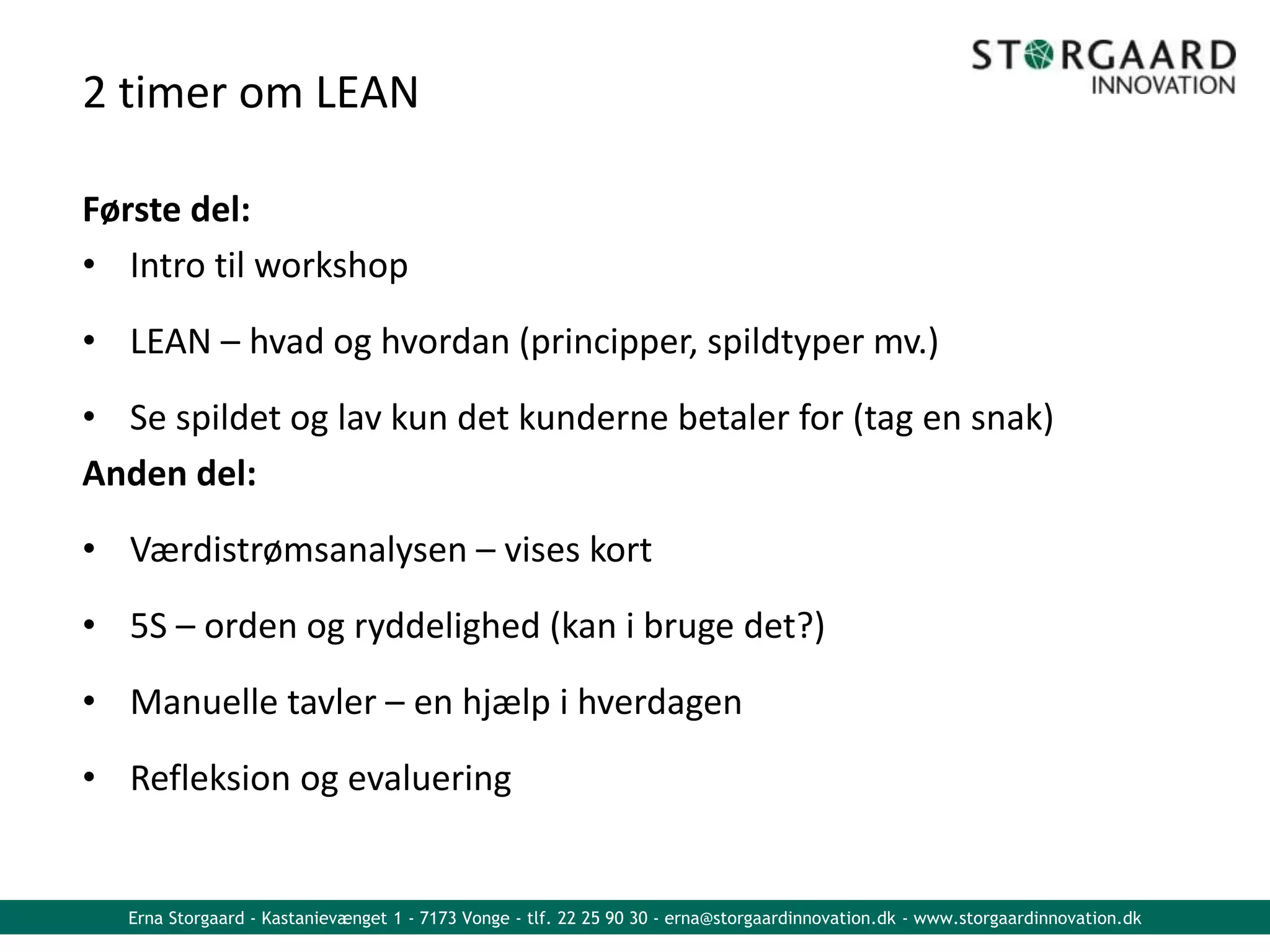 Lean workshop dansk el-forbund_2013 | PPTX