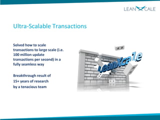 LeanXcale Presentation - Waterloo University | PPT