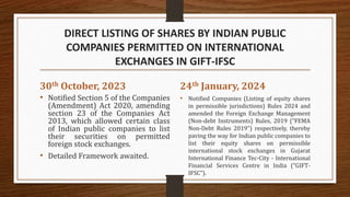 Companies (Listing of Equity Shares in permissible Jurisdictions) Rules, 2024 | PPTX