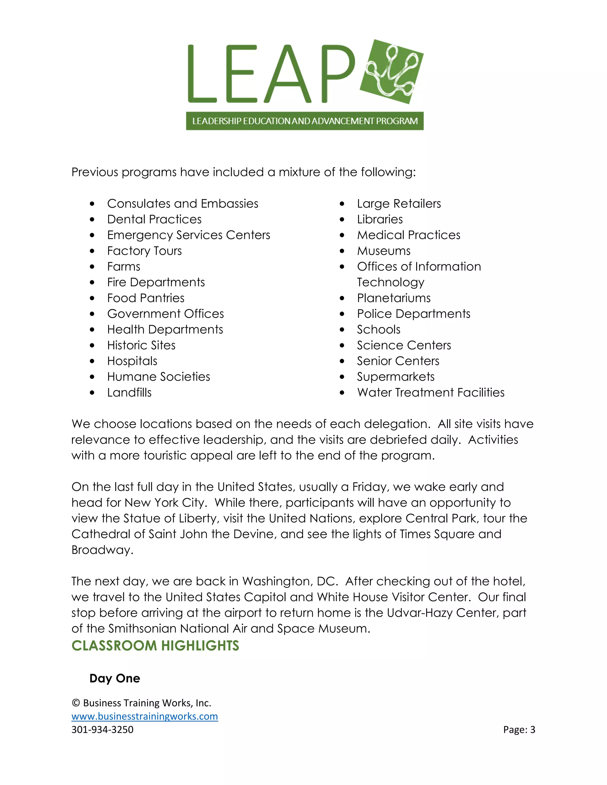 LEAP: Leadership Education and Advancement Program | PDF