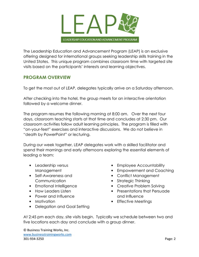 LEAP: Leadership Education and Advancement Program | PDF