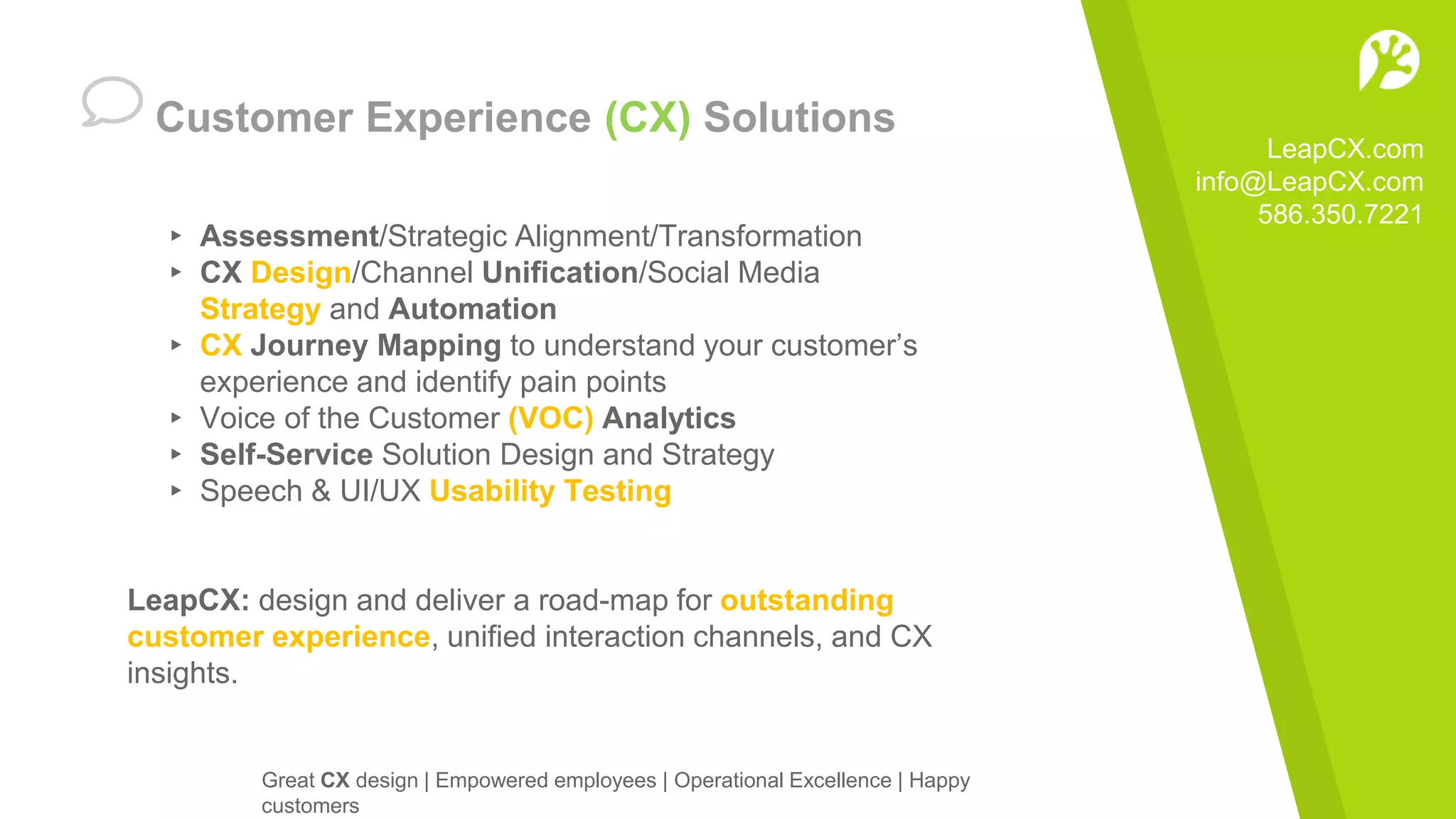 LeapCX Customer Experience Solutions Overview | PPTX