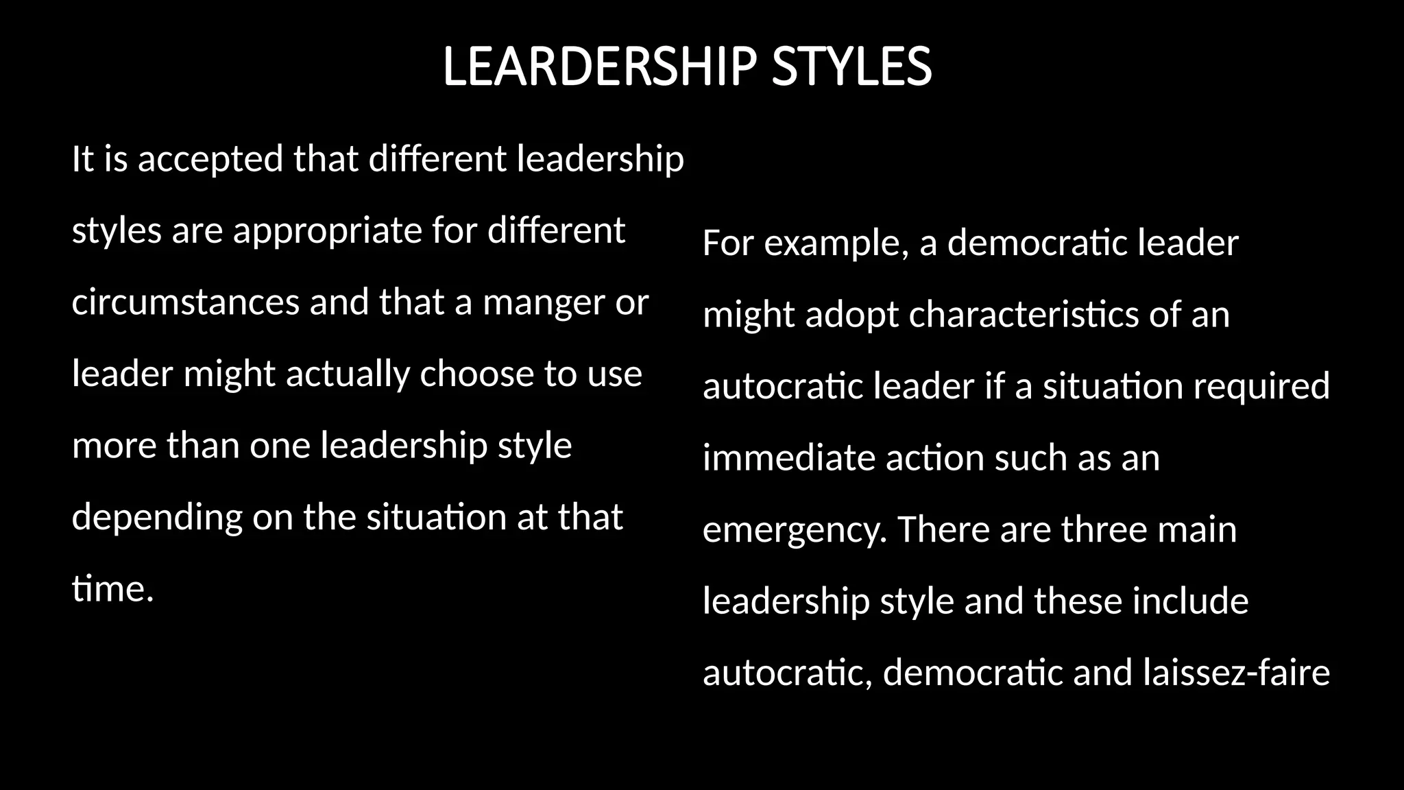 LEARDERSHIP STYLES AND THEIR CHARACTERISTICS | PPTX