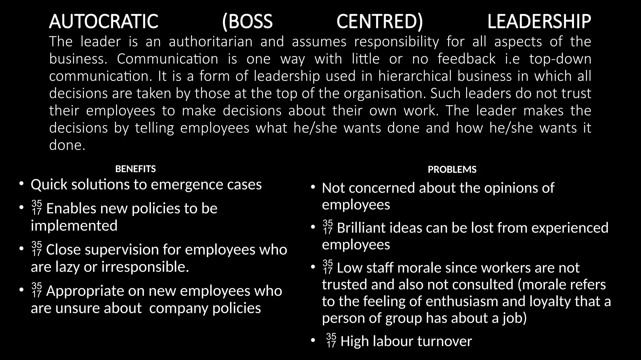 LEARDERSHIP STYLES AND THEIR CHARACTERISTICS | PPTX