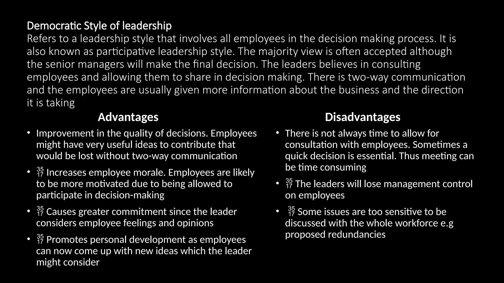 LEARDERSHIP STYLES AND THEIR CHARACTERISTICS | PPTX