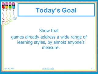 Learning Styles & Videogames | PPT