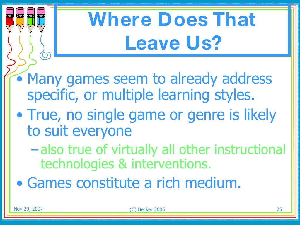 Learning Styles & Videogames