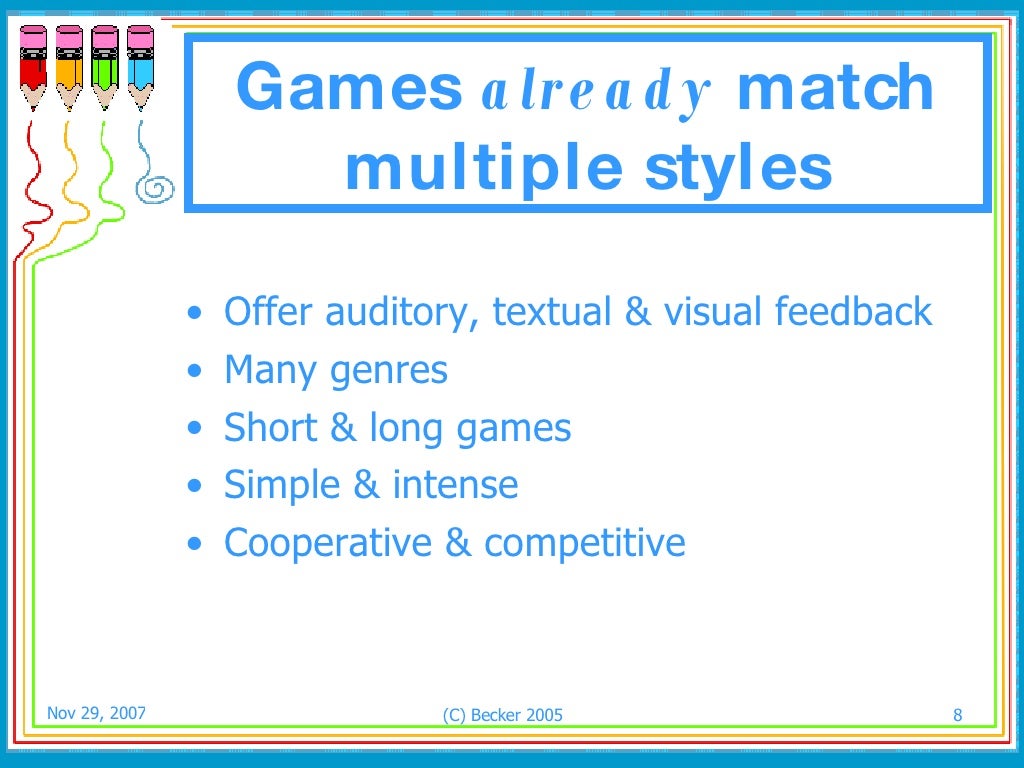 Learning Styles & Videogames
