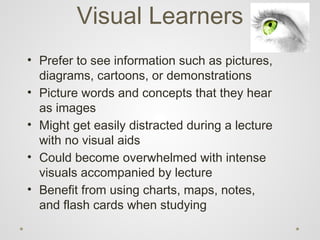 Learing Styles BCfor students teachers and organizations.ppt