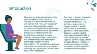 pap smear and pelvic examination presentation | PPTX