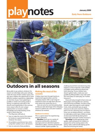 Outdoors in all Seasons: Early Years Outdoors Learning | PDF