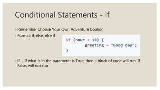 Learn to Code with JavaScript - Choose Your Own Adventures | PPTX