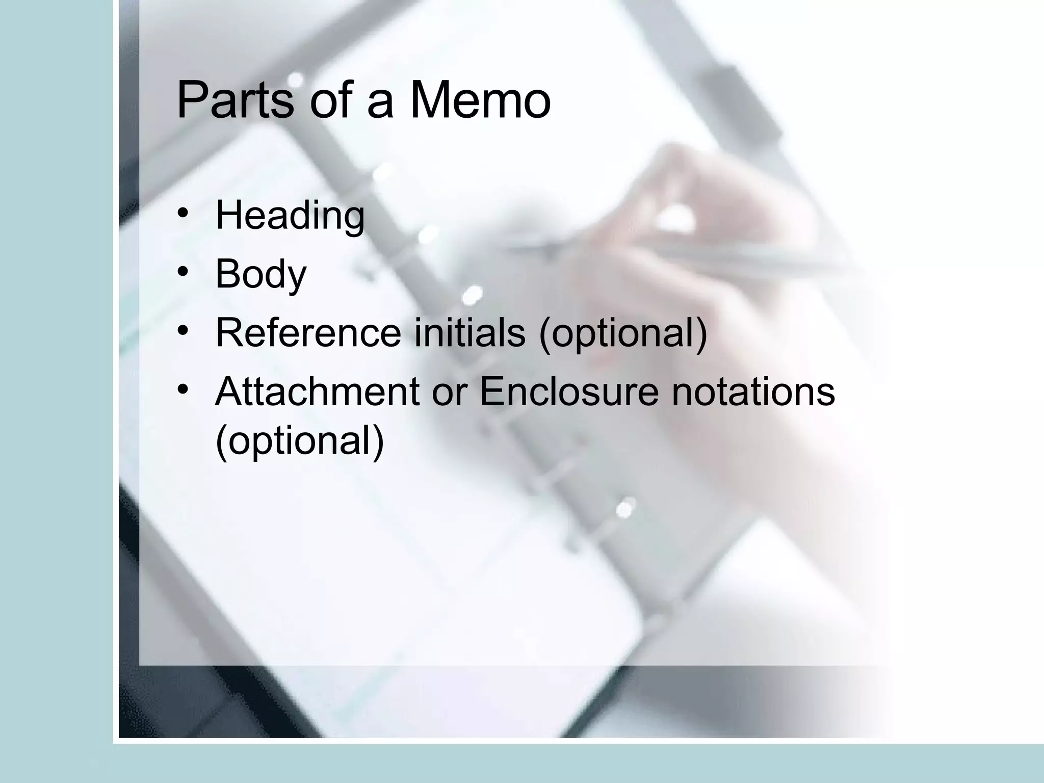 Learn To Format Memos & Email | PPT