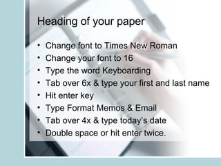 Learn To Format Memos & Email | PPT