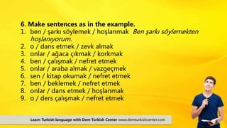Learn Turkish grammar: "Verbals" in Turkish language | PPTX