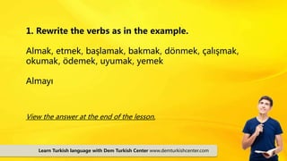 Learn Turkish grammar: "Verbals" in Turkish language | PPTX