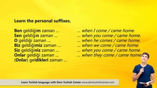 Learn Turkish grammar: "When Clauses" in Turkish language | PPTX