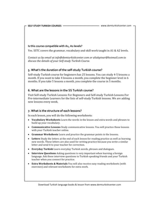 Learn Turkish yourself with Self-study Turkish Courses | PDF