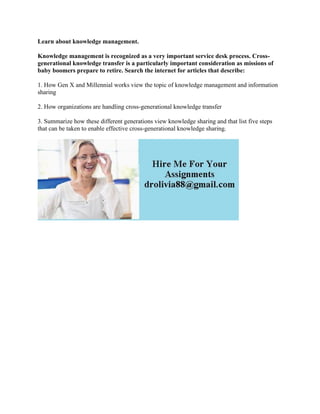 Learn about knowledge management- Knowledge management is recognized a.pdf