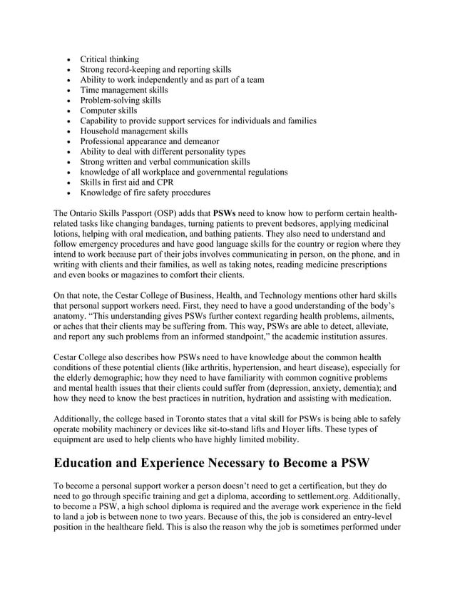 Learn all about the psw job