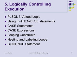 Oracle Database 11g: Learn and Master PL/SQL | Course Outline | PPT