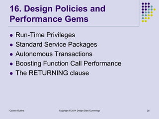 Oracle Database 11g: Learn and Master PL/SQL | Course Outline | PPT