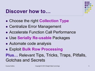 Oracle Database 11g: Learn and Master PL/SQL | Course Outline | PPT