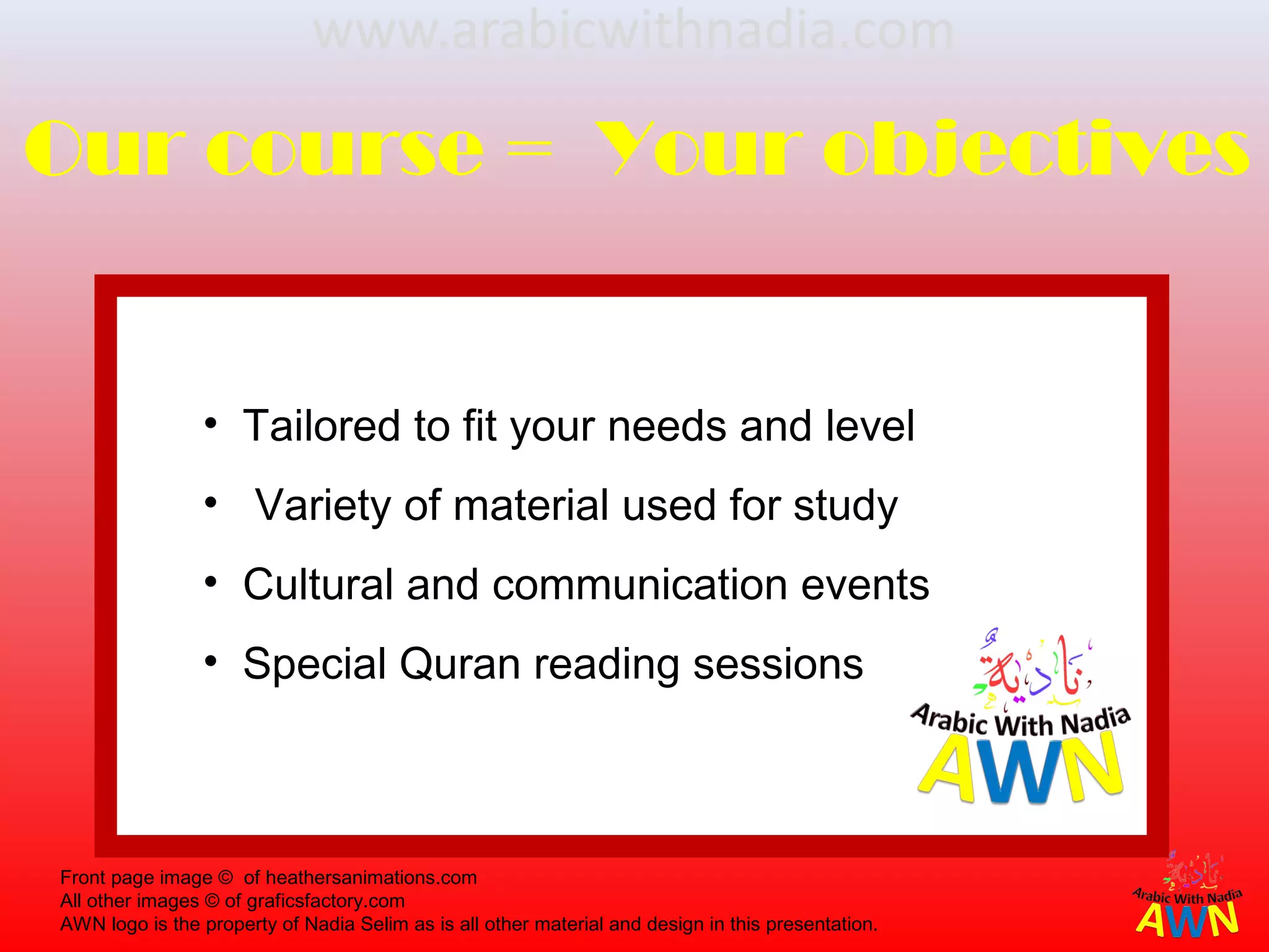 Learn Arabic in Brisbane with Nadia | PPT